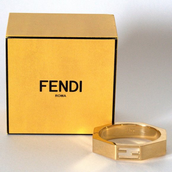 Fendi | Jewelry | Fendi Bracelet Baguette Ff Cuff Mafe In Italy In ...